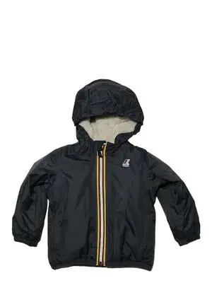 K-WAY Logo Hooded Rain Jacket - Black