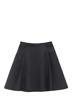LOW CLASSIC Flared Midi Skirt With Belted Waist - Charcoal-grey