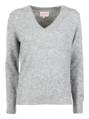 MC2 SAINT BARTH Long-sleeved V-neck Sweater - Gray