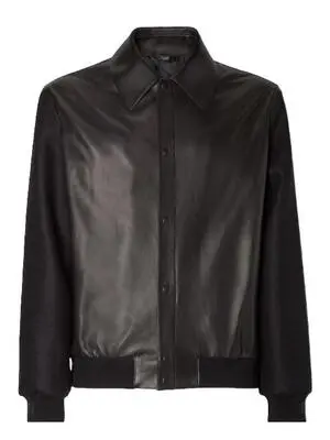 Fendi Wool And Leather Blouson - Black