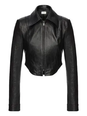 MAGDA BUTRYM Magda Butrym Curved Hem Leather Jacket