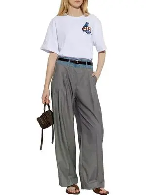 Munthe Nuri Embroidered Cotton T-shirt - White