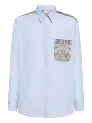 PIERRE-LOUIS MASCIA Paneled Shirt - Blue