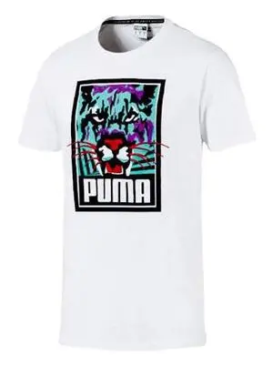 PUMA Logo Printing Short Sleeve - White