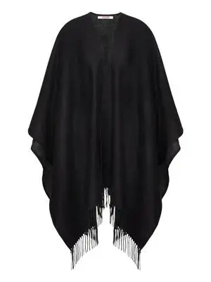 Valentino Garavani Vlogo Signature Cashmere Poncho - Black