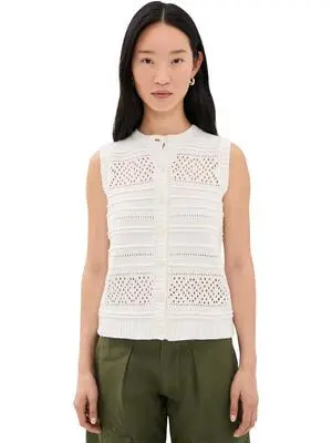 Joe's Jeans The Faye Cardigan Sweater Vest By - Ecru