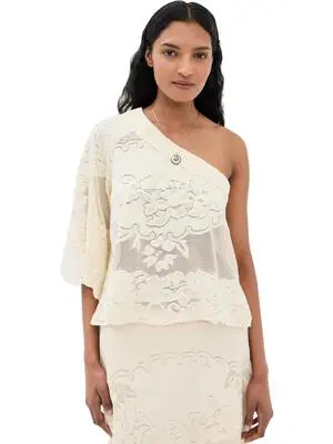 Isabel Marant Étoile Shilo One-shoulder Bell Sleeve Top - Ecru