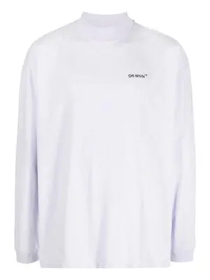 OFF-WHITE Men's Off-white Fw22 Solid Color Arrow Pattern Logo Printing Round Neck White