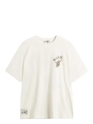 LI-NING Badfive Graphic T-shirt 'beige - Beige/red