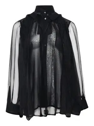 Comme Des Garçons Sheer Layered Shirt - Black