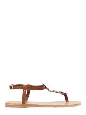 ANCIENT GREEK SANDALS Ilida Studded Suede Sandals - Brown