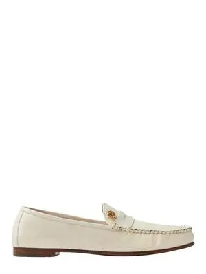 Versace Guanto Leather Loafers - Neutrals