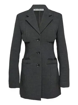 Alexander Wang Single-breasted Blazer With Waist Cut-outs - Grey