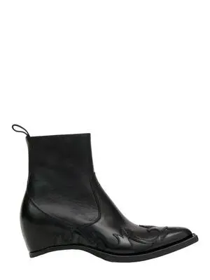 MAISON MARGIELA Flame Embroidered Cowboy Boots - Black