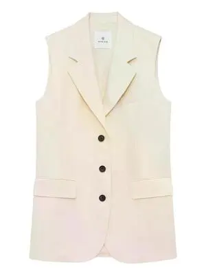 ANINE BING Sara Notched Lapels Vest - Neutrals