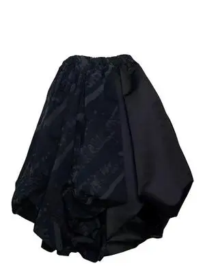 Comme Des Garçons Abstract Print Gathered Skirt - Black