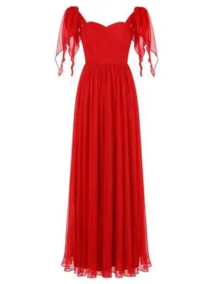 ROSERRY Elizabeth Silk Gown Red - Green