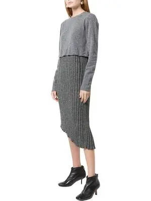 JW Anderson Two-layer Pleated Dress - Grey