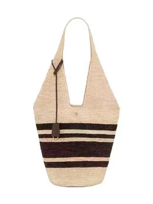 ANINE BING Leah Raffia Tote Bag - Neutrals