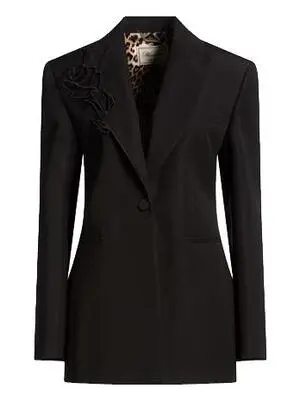 Blumarine Single-breasted Virgin Wool Blazer - Black