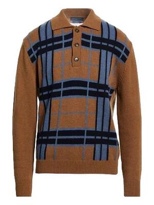 DANIELE FIESOLI Merino Wool And Polyamide Sweater With Tartan Pattern - Camel