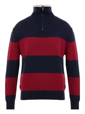 DANIELE FIESOLI Daniele Fiesoli Striped Merino Wool And Polyamide Half-Zip Pullover
