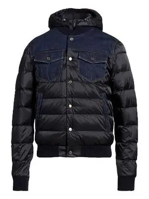 MOORER Quilted Down Puffer Jacket With Hood - Blue