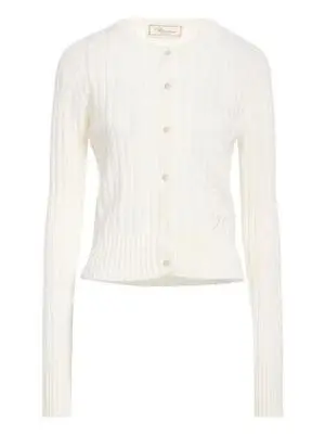 BLUMARINE Blumarine Ivory Virgin Wool & Cashmere Cardigan