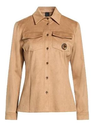OLTRE Button-up Shirt With Embellishment - Camel
