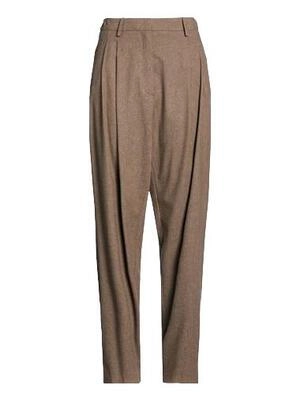 ALYSI Flannel Pleated Tapered Pants - Grey