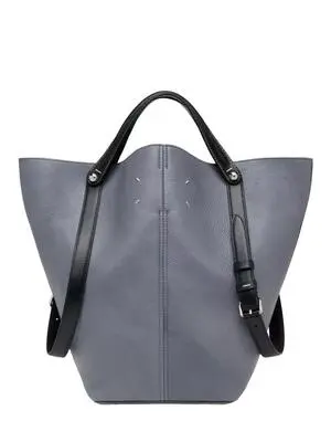 MAISON MARGIELA Pebbled Leather Tote Bag - Grey