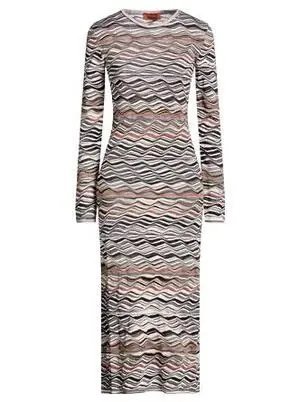 Missoni Multicolor Crochet-knit Midi Dress - Brown