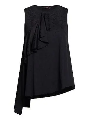 HIGH HIGH Sleeveless Crewneck Asymmetrical Top