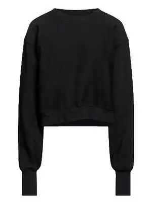 LES TIEN Cotton French Terry Crewneck Sweatshirt - Black