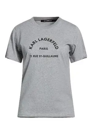 Karl Lagerfeld Paris Printed Cotton T-shirt - Grey