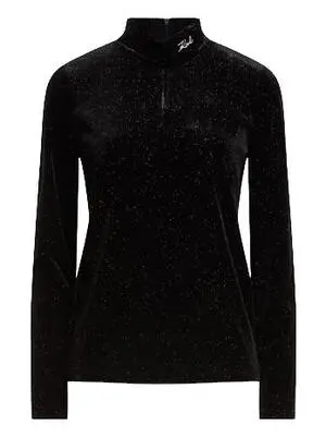 Karl Lagerfeld Long Sleeve Velvet T-shirt - Black