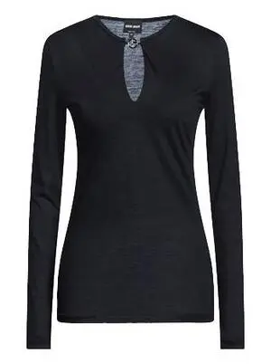 Giorgio Armani Wool Long-sleeve T-shirt With Embellishment - Black