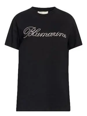Blumarine Embellished Cotton T-shirt - Black