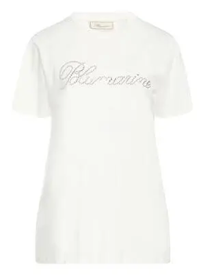Blumarine Embellished Cotton T-shirt - White