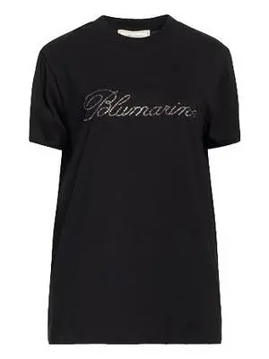 Blumarine Embellished Logo Crewneck T-shirt - Black