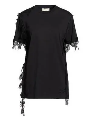 Blumarine Blumarine Cotton T-shirt With Lace Trim Black
