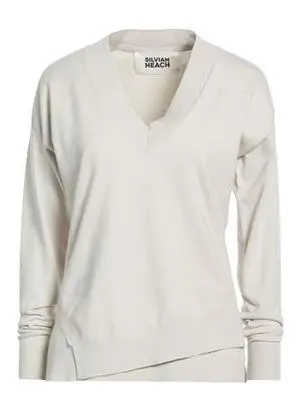 SILVIAN HEACH Light Grey Viscose, Polyester, And Nylon V-Neck Sweater Light Grey