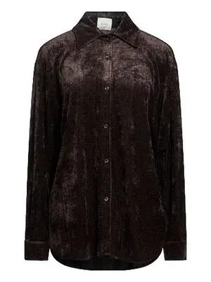 ALYSI Long Sleeve Corduroy Shirt - Brown