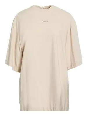ALYSI Crewneck Short Sleeve Top - Beige