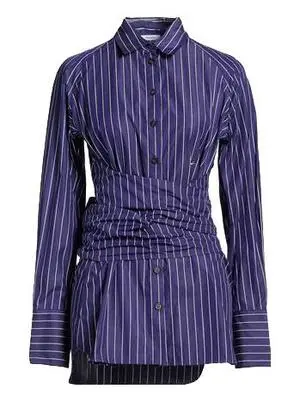 FERRAGAMO Striped Cotton Shirt - Blue