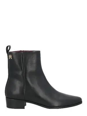 Tommy Hilfiger Leather Ankle Boots - Black