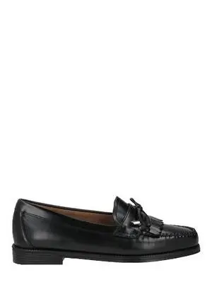 G.H. BASS & CO. Leather Loafers With Fringes - Black