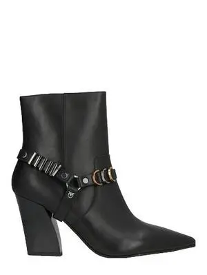 Pinko Leather Ankle Boots With Block Heel - Black