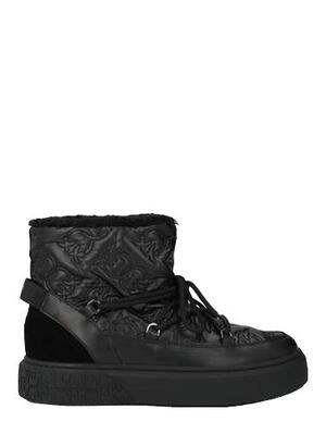 Pinko Textile Fibers And Leather Padded Ankle Boots - Black