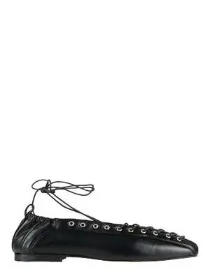 OVYE Leather Ballet Flats With Appliqués And Studs - Black